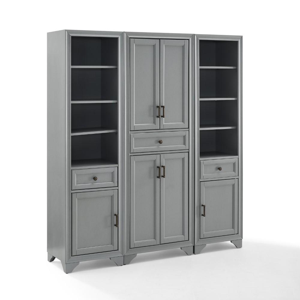 Crosley Furniture Tara 3 Piece Pantry Set Distressed - Pantry & 2 Linen ...