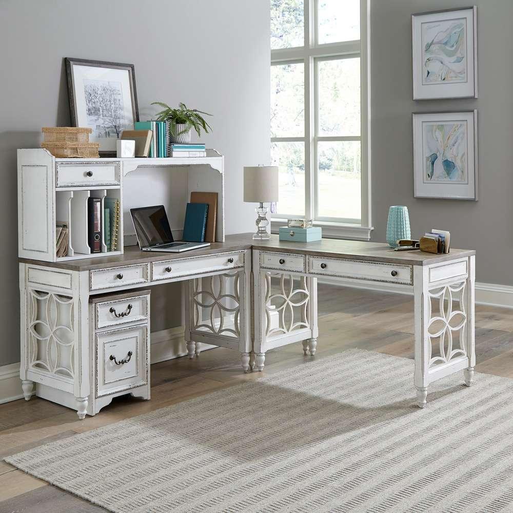 Liberty Furniture - Magnolia Manor L Shaped Leg Desk Set - 244-HOJ-LSLD